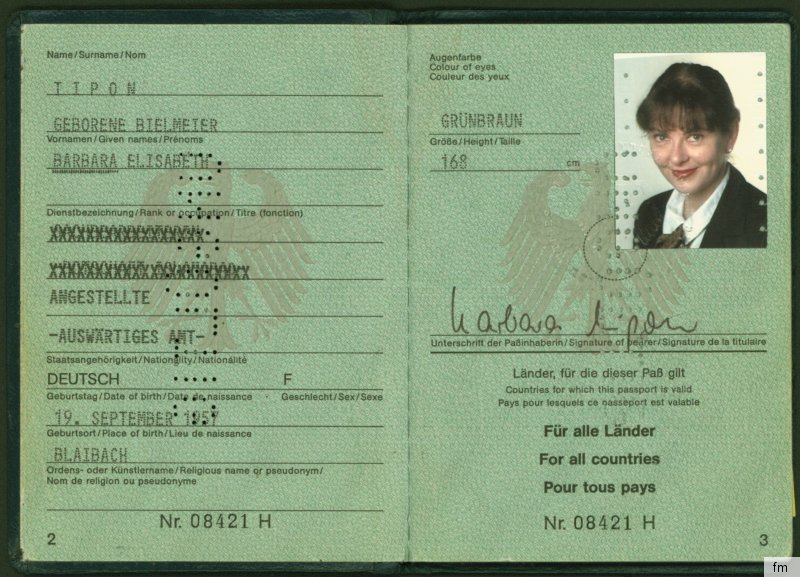 Diplomatenpass BRD diplomatic passport germany many VISA India Hong ...