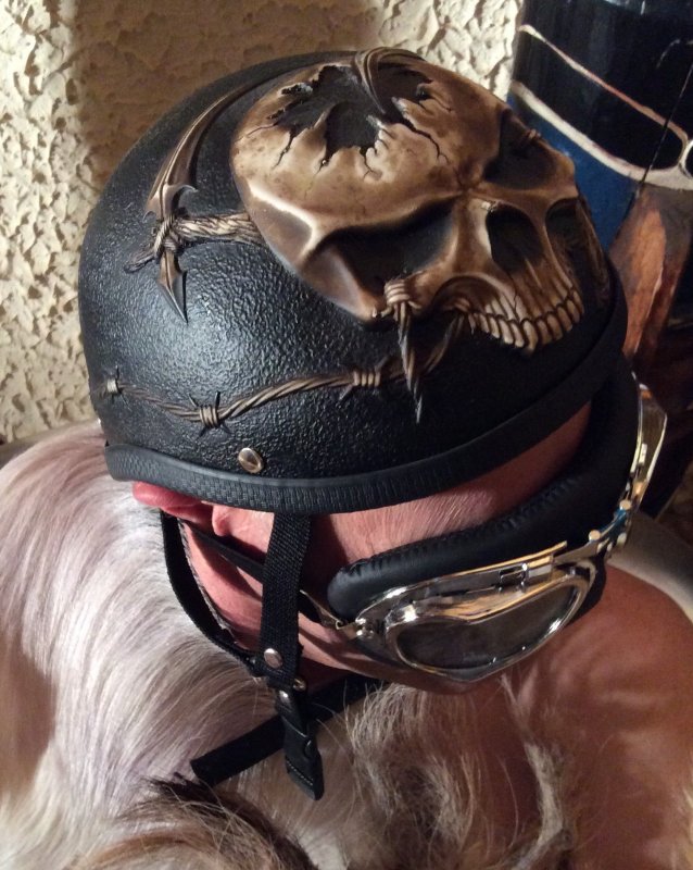 Chopper Showhelm Gr.M Skull Helm Halbschalenhelm Motiv Harley Casco ...