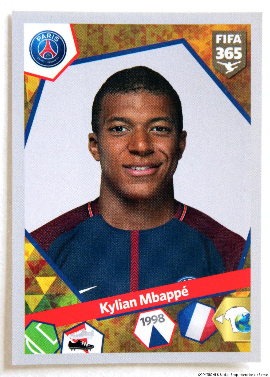 Panini Rookie Sticker Card Kyli n Mbapp No 250 Psg Fifa 365 2018 Rare